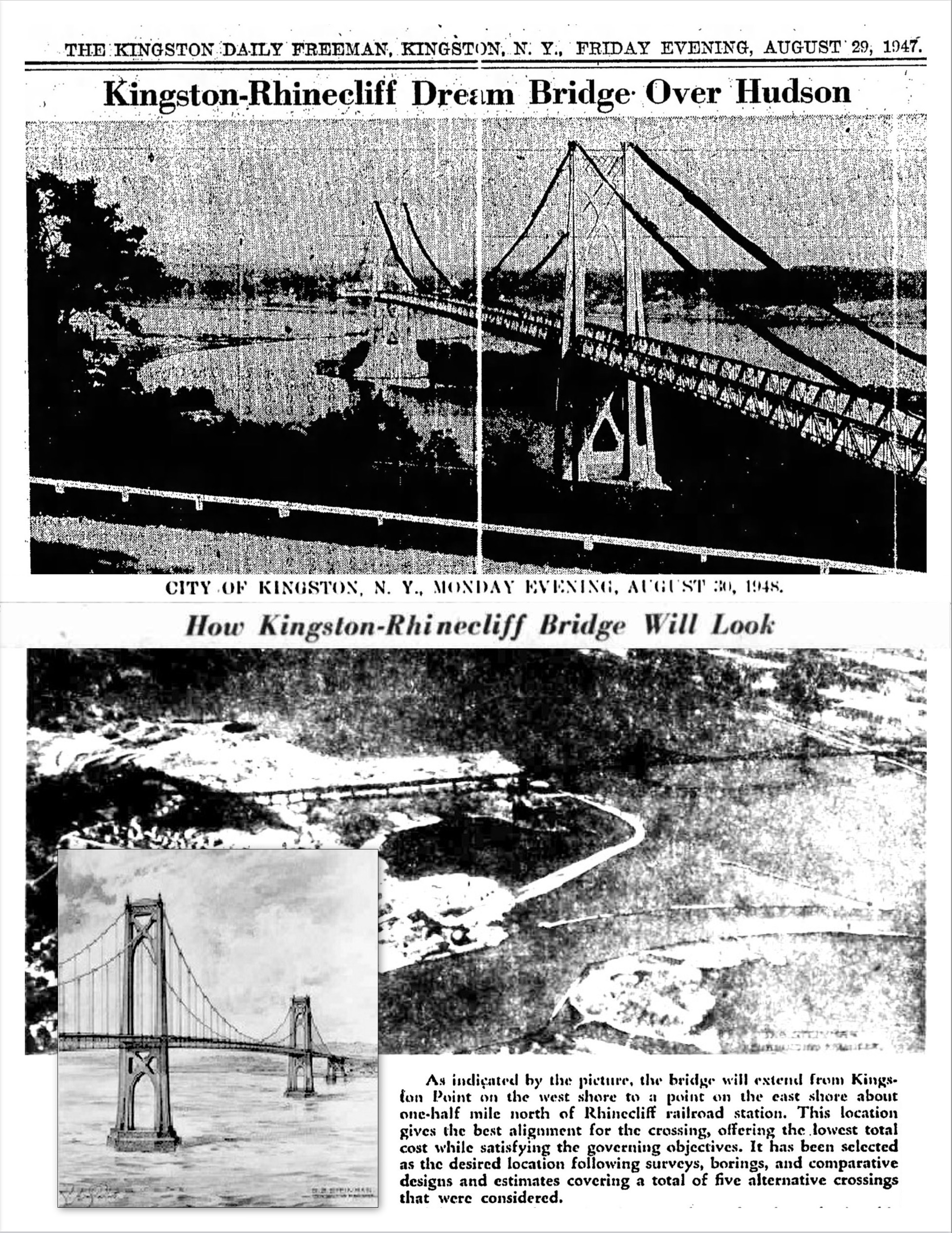 Kingston Rhinecliff Bridge Unbuilt – History Speaks.